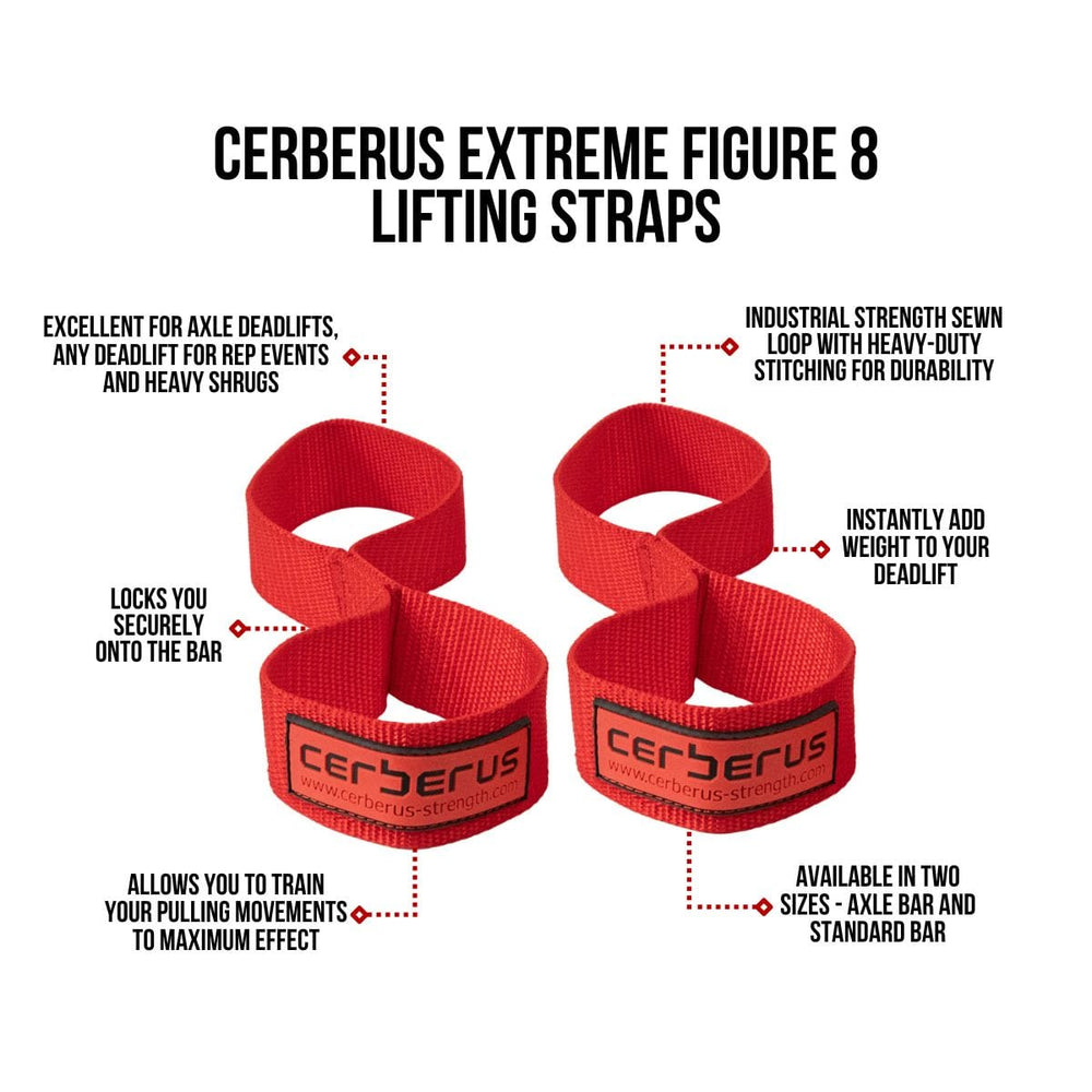 Extreme Figure 8 Lifting Straps by CERBERUS Strength