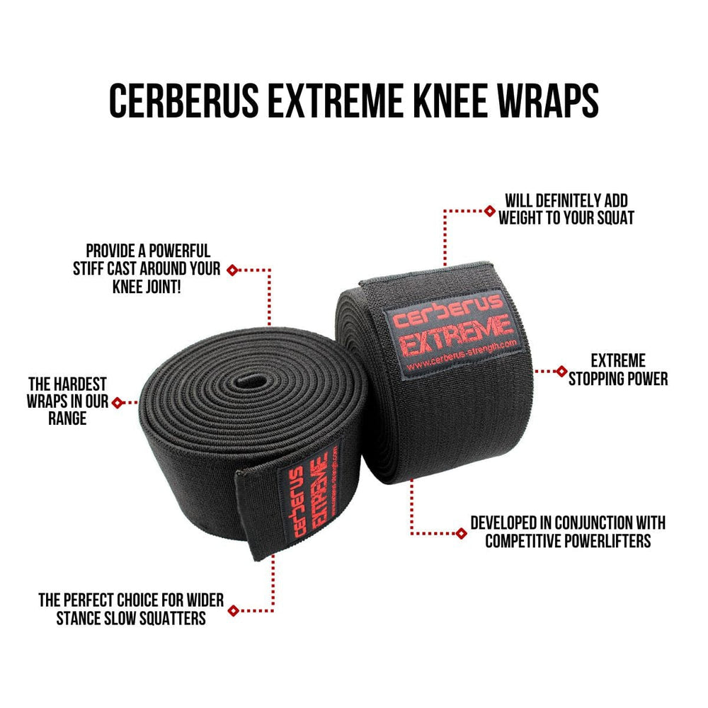 EXTREME Knee Wraps by CERBERUS Strength